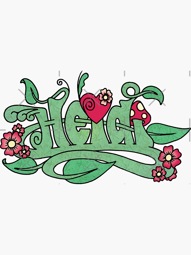 "Heidi Graffiti Style Name mit Blättern und Ranken" Sticker von ArtheUK ...