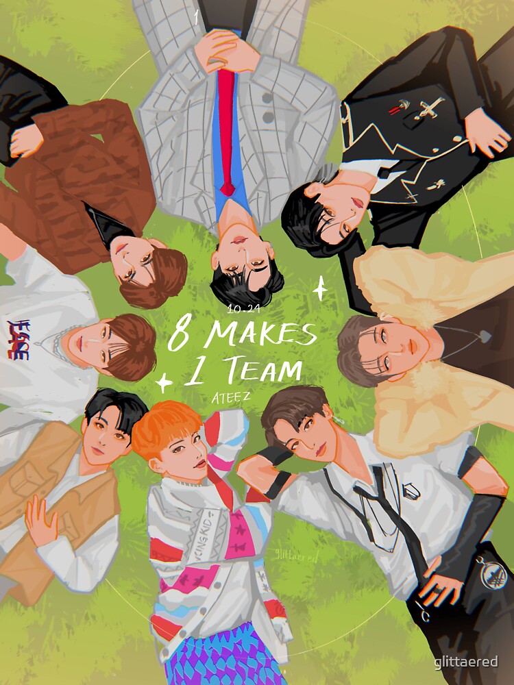 "8 Makes 1 Team" Sticker for Sale by glittaered | Redbubble