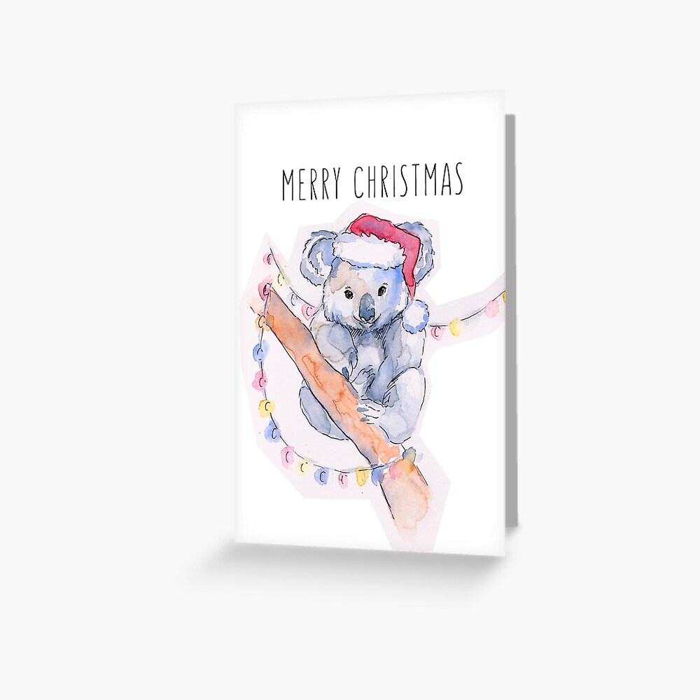 "Koala - Christmas Card" Greeting Card for Sale by noisyAmoeba | Redbubble