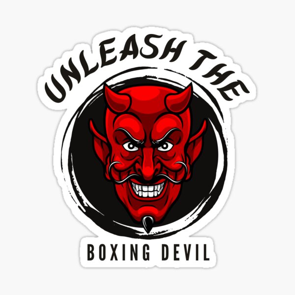 "Unleash the Boxing Devil" Sticker by FightersStore | Redbubble