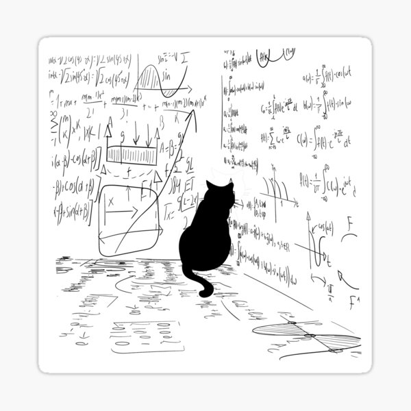 "Cat Math Calculations" Sticker for Sale by SassieGabbie | Redbubble