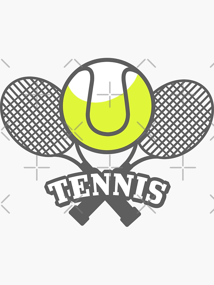 "tennis ball with tennis racket tennis logo" Sticker for Sale by ...
