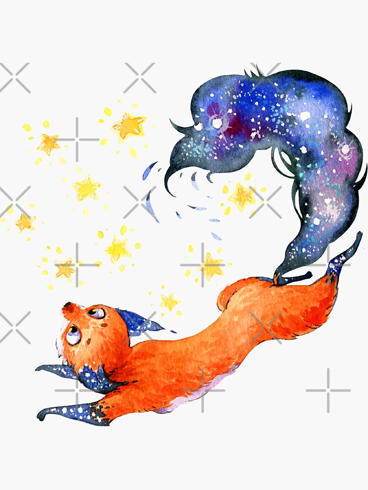 "Galaxy Celestial Fox with Star" Sticker for Sale by art-master1 ...