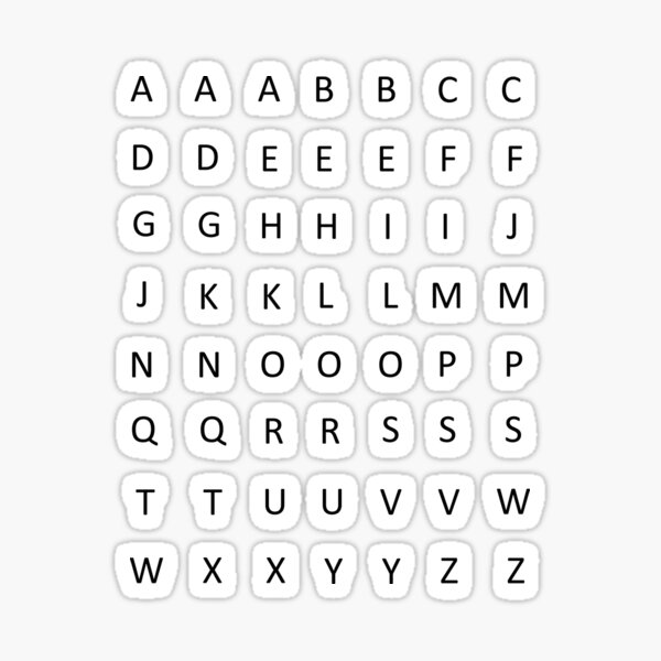 "Alphabet (Capital letters)" Sticker for Sale by REApparelCo | Redbubble