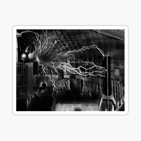 "Nikola Tesla Man of Mystery" Sticker for Sale by DejaVuTimeline ...