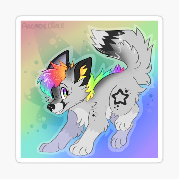 "Rainbow Star Fox" Sticker for Sale by arcadec0rebases | Redbubble
