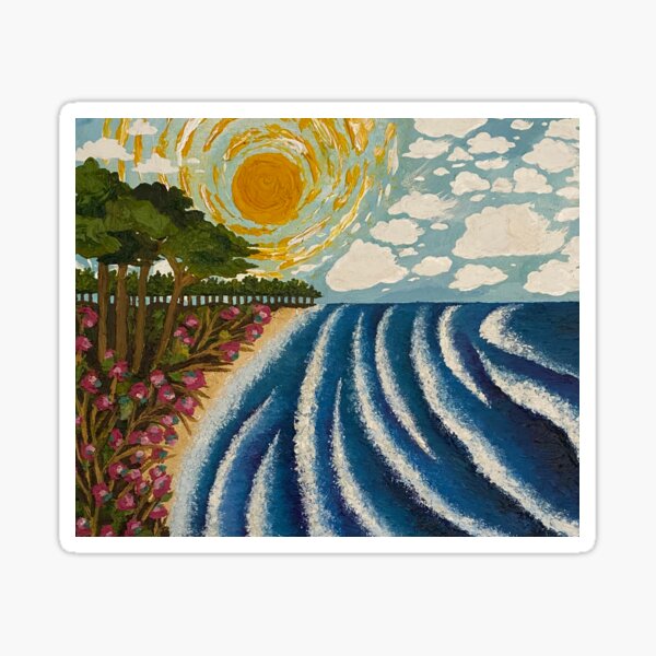 "Tropical Beach Scene" Sticker by kannlong7 | Redbubble