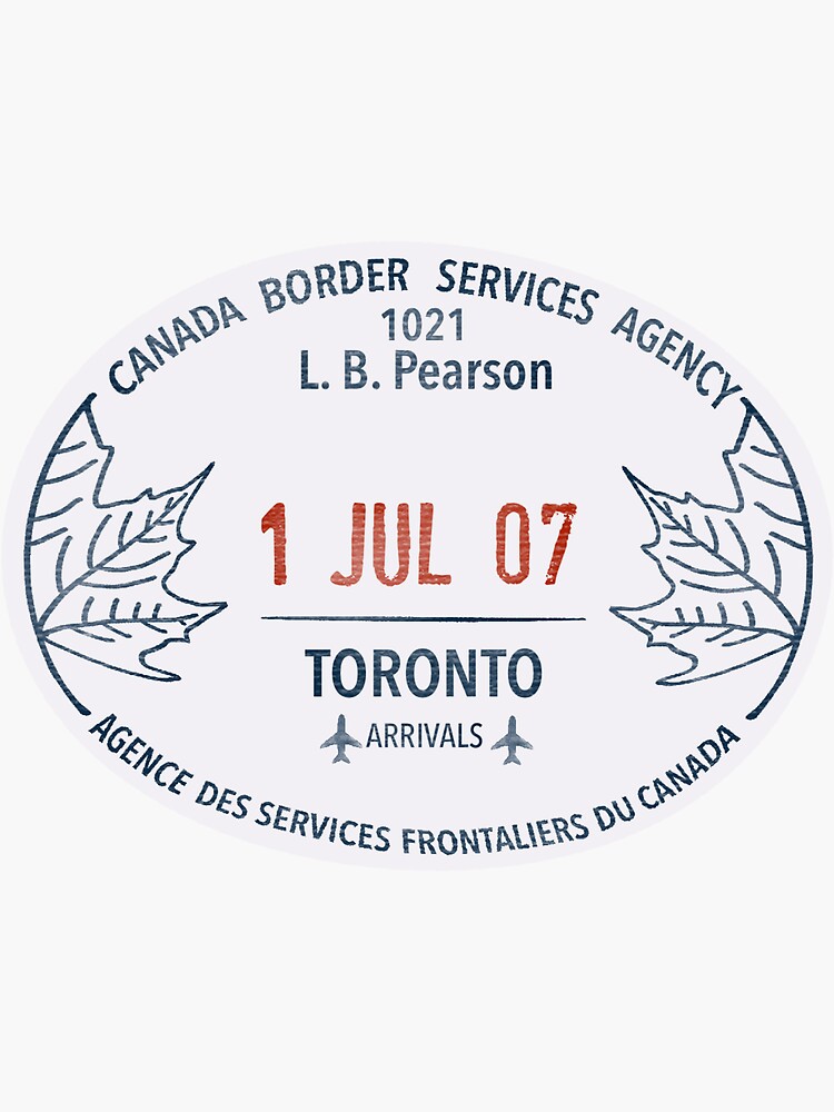 "Canada Passport Stamp - Toronto" Sticker for Sale by samiraew | Redbubble