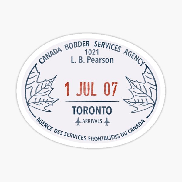 "Canada Passport Stamp - Toronto" Sticker for Sale by samiraew | Redbubble