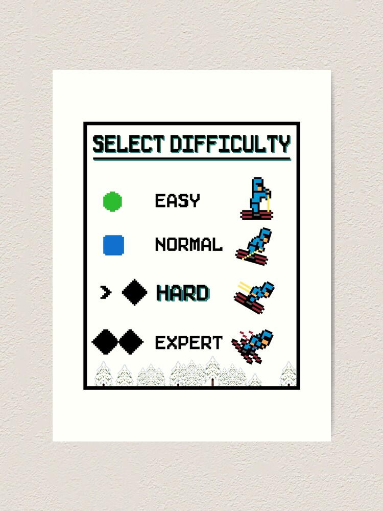 "Ski Pixel Art - Select Difficulty" Art Print for Sale by JordanHolmes ...