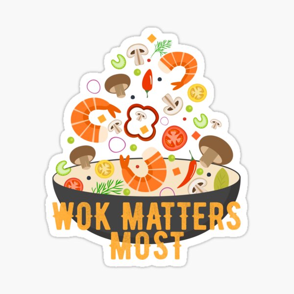 "Funny Wok Cartoon Wok Design Wok Matters Most" Sticker by GG-RED ...
