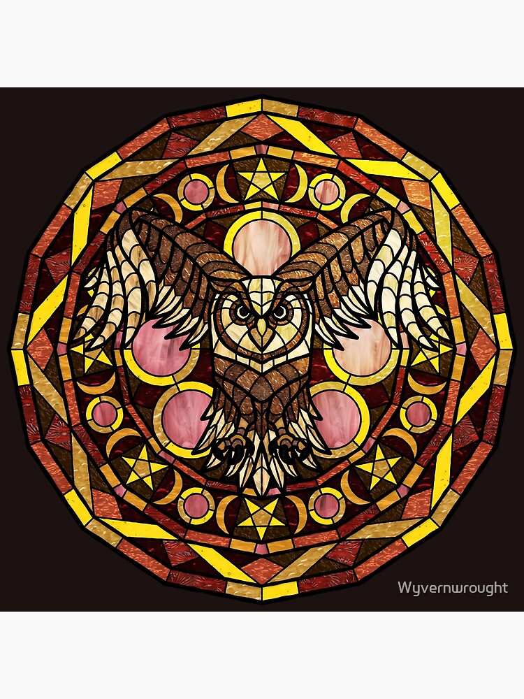 "Brown Owl Red Polygon Stained Glass" Poster for Sale by Wyvernwrought ...