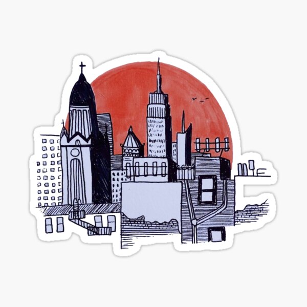 "Lower East Side Rooftop View" Sticker for Sale by alexavart | Redbubble