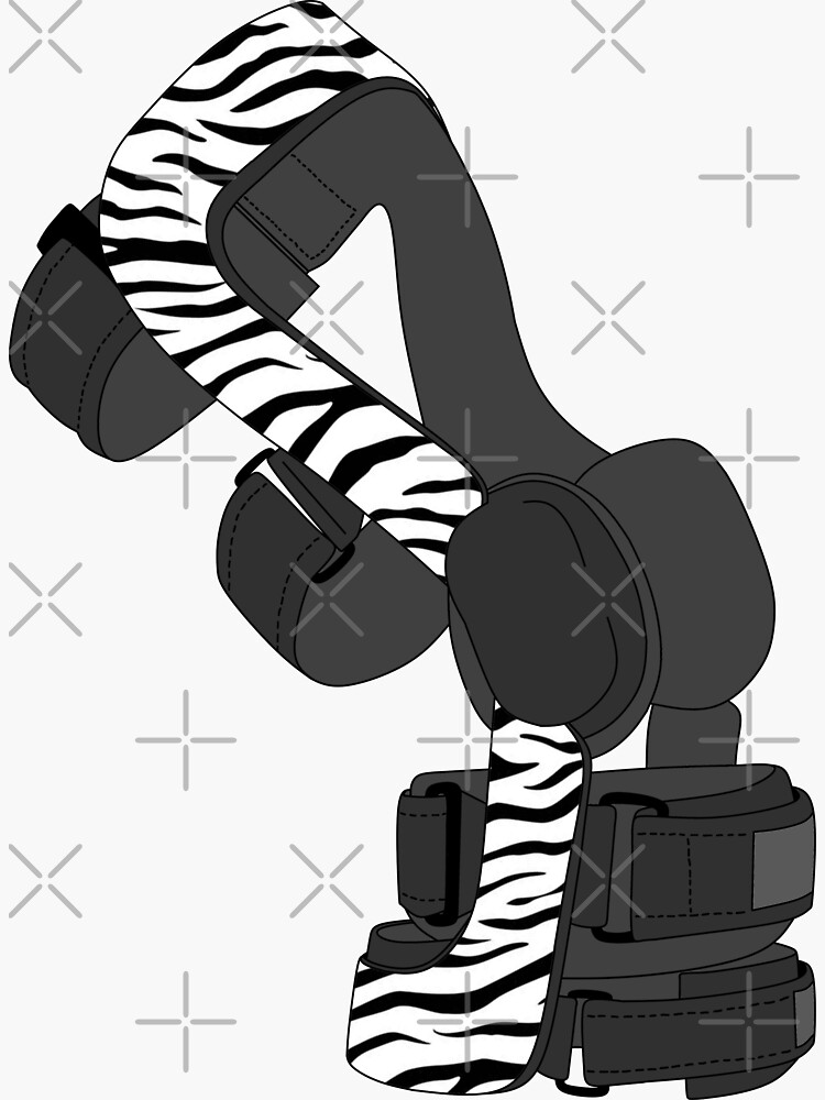 "Knee Brace (Zebra)" Sticker for Sale by nklange240 | Redbubble
