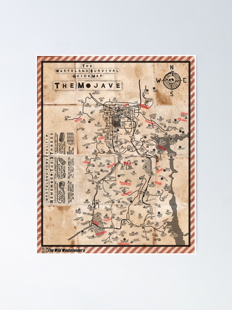 "The Mojave - Guide Map" Poster for Sale by WildWastelands | Redbubble