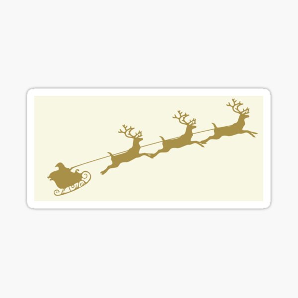 "Gold and cream santas sleigh" Sticker for Sale by LukjanovArt | Redbubble