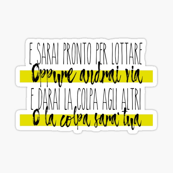 "Maneskin - E sarai pronto per lottare" Sticker for Sale by smileyna ...