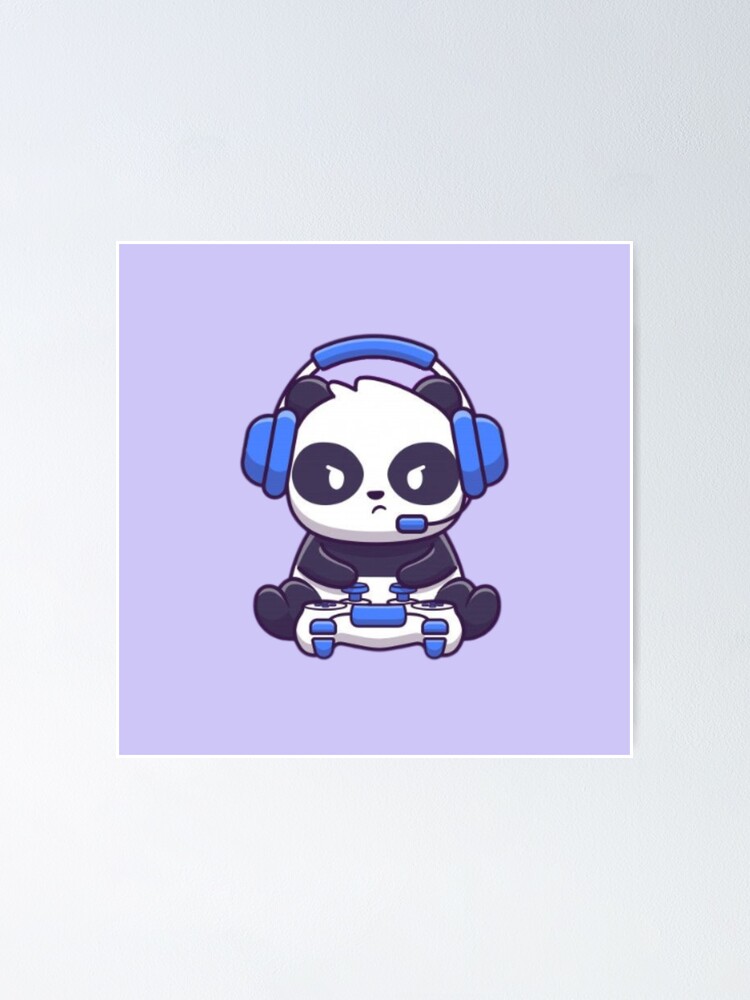 "gamer panda" Poster for Sale by RebekArts | Redbubble