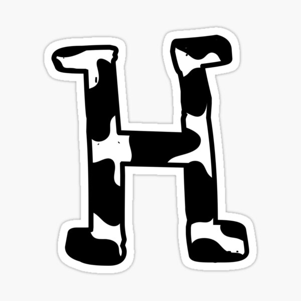 "H Initial Cow Print Letter" Sticker by kaileebreezy21 | Redbubble