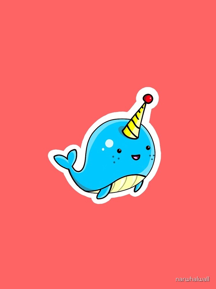 "Derpy Narwhal wearing a party hat" iPhone Case for Sale by narwhalwall ...