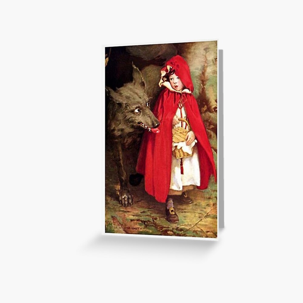 "LITTLE RED RIDING HOOD " Greeting Card for Sale by devilrocks | Redbubble