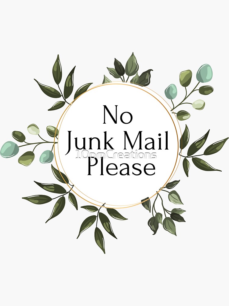 "No Junk Mail Please, Mail Box Decoration for Solicitors, Garbage and ...