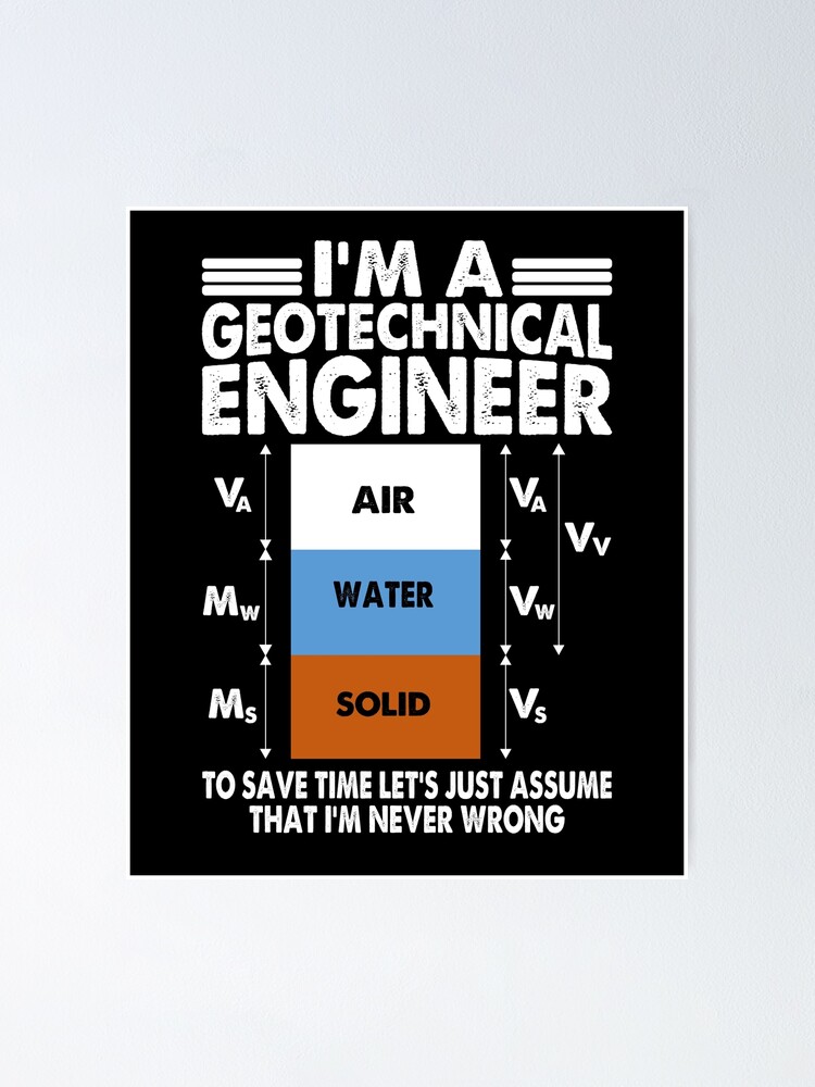 "Civil Engineering Soil Mechanics Funny Geotechnical Engineer" Poster ...