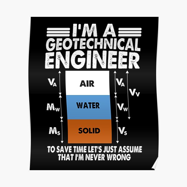 "Civil Engineering Soil Mechanics Funny Geotechnical Engineer" Poster ...