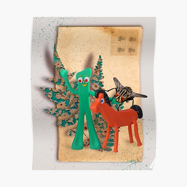 "Gumby and pokey collage" Poster by LindseyH | Redbubble