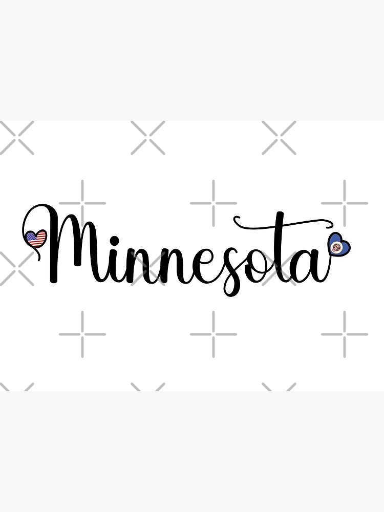 "I Love Minnesota - Minnesota Script With Heart Shaped Flags" Poster ...