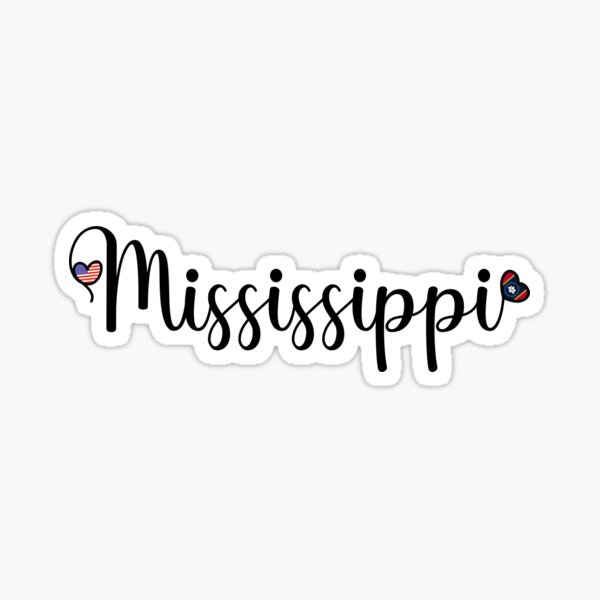 "I Love Mississippi - Mississippi Script With Heart Shaped Flags ...