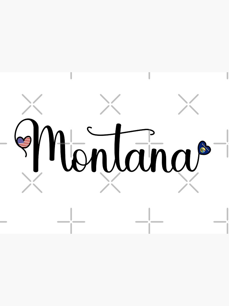 "I Love Montana - Montana Script With Heart Shaped Flags" Poster for ...