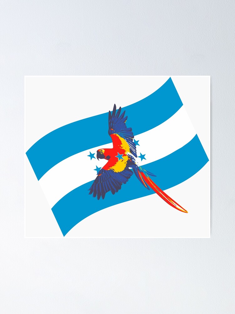 Póster «Guacamaya y bandera de Honduras» de OnTravel | Redbubble