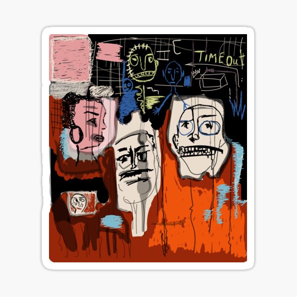 "Time OUT Abstract art portrait " Sticker for Sale by MoshyArt | Redbubble