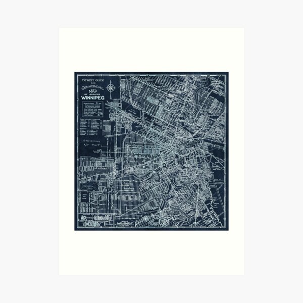 "1953 Vintage Map of Winnipeg" Art Print for Sale by gin-nek-shop ...