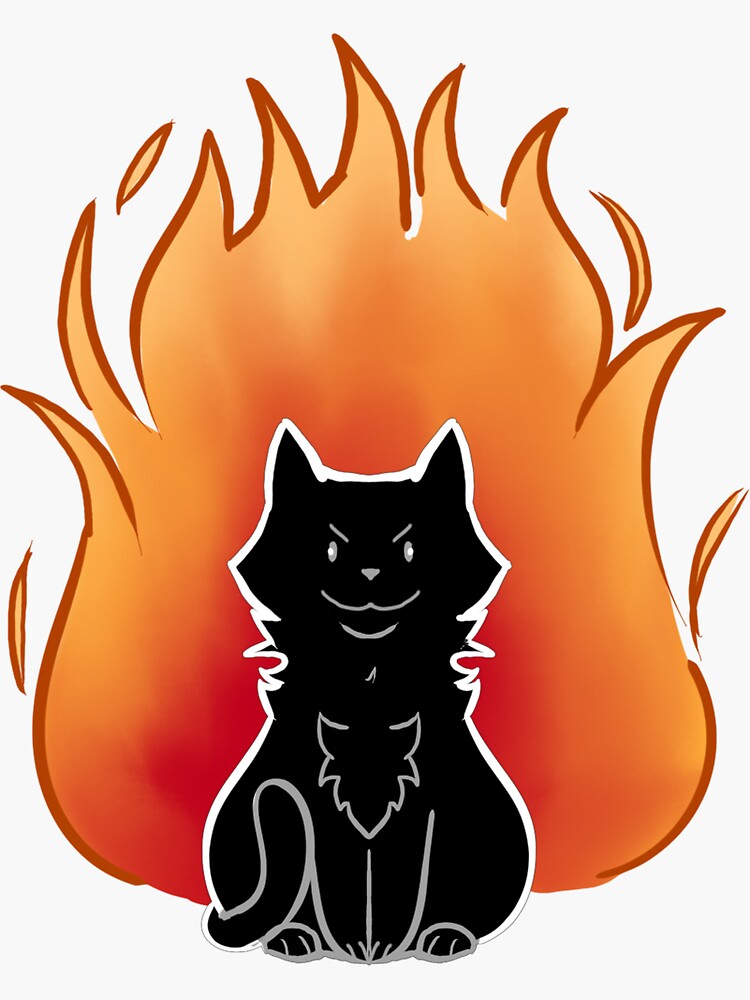 "Kitty Cat Commits Arson " Sticker for Sale by MrWald0 | Redbubble