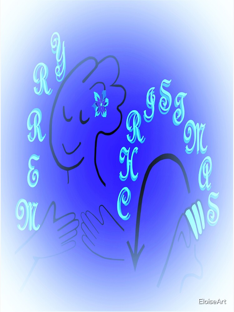 "American Sign Language Merry Christmas BLUE Version" Sticker by ...