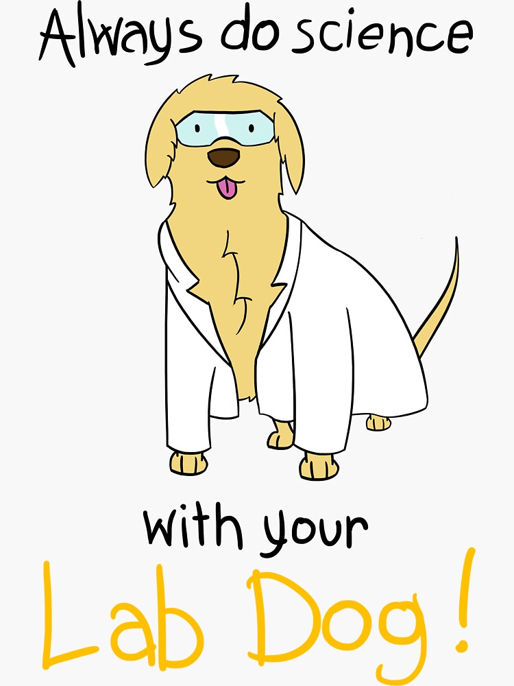 "Science with LabDog" Sticker by gusdynamite | Redbubble