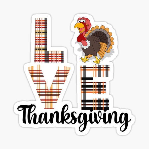 "Love Thanksgiving Turkey Word Art" Sticker for Sale by desertheat ...