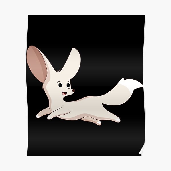 "Fennec Foxes Cute Running Pet Adorable Furry Creature " Poster for ...