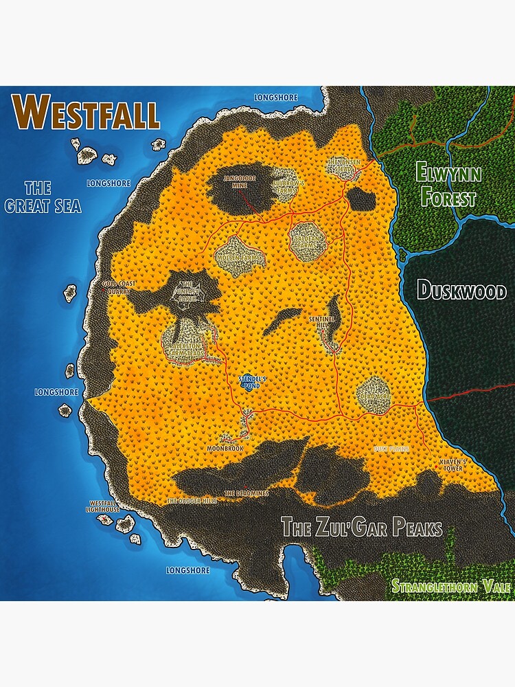 "Map of Westfall" Poster for Sale by Dungeonmusings | Redbubble
