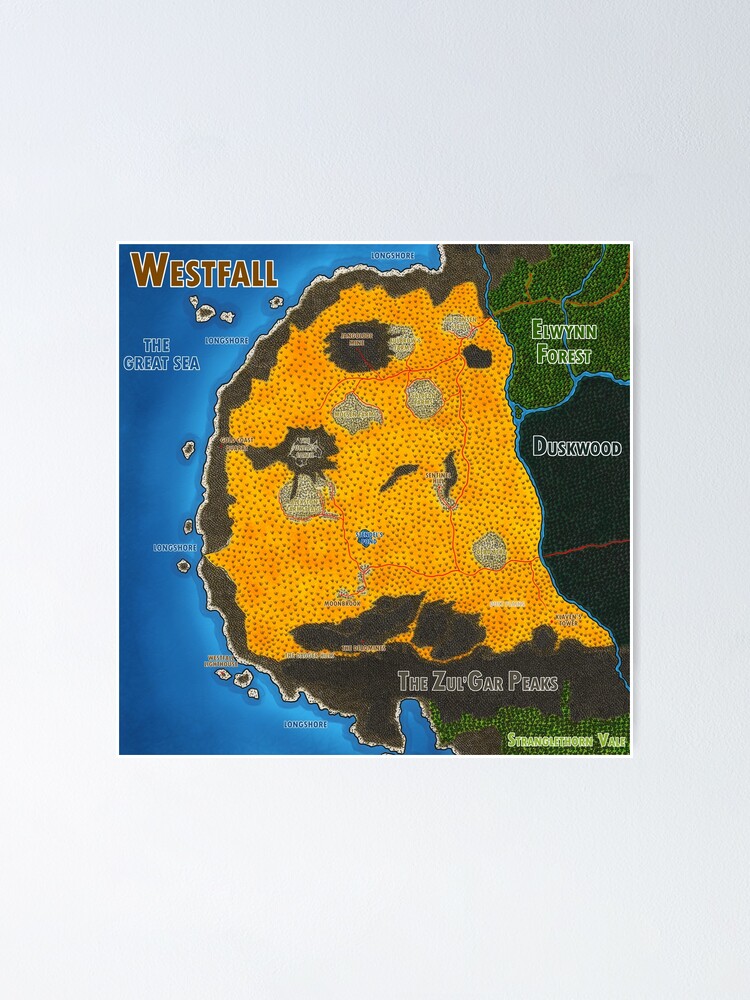 "Map of Westfall" Poster for Sale by Dungeonmusings | Redbubble