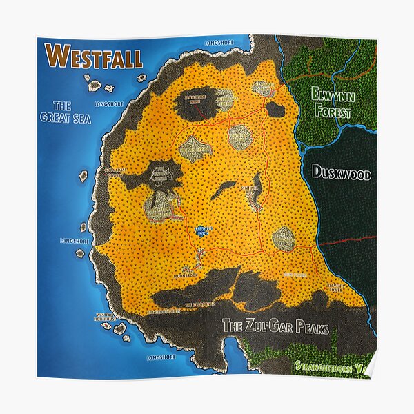 "Map of Westfall" Poster for Sale by Dungeonmusings | Redbubble