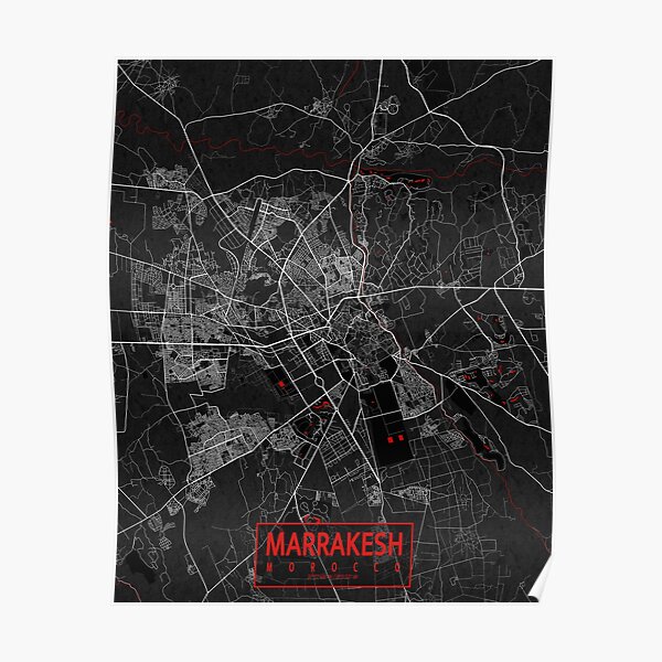 "Marrakesh City Map of Morocco - Oriental" Poster by deMAP | Redbubble