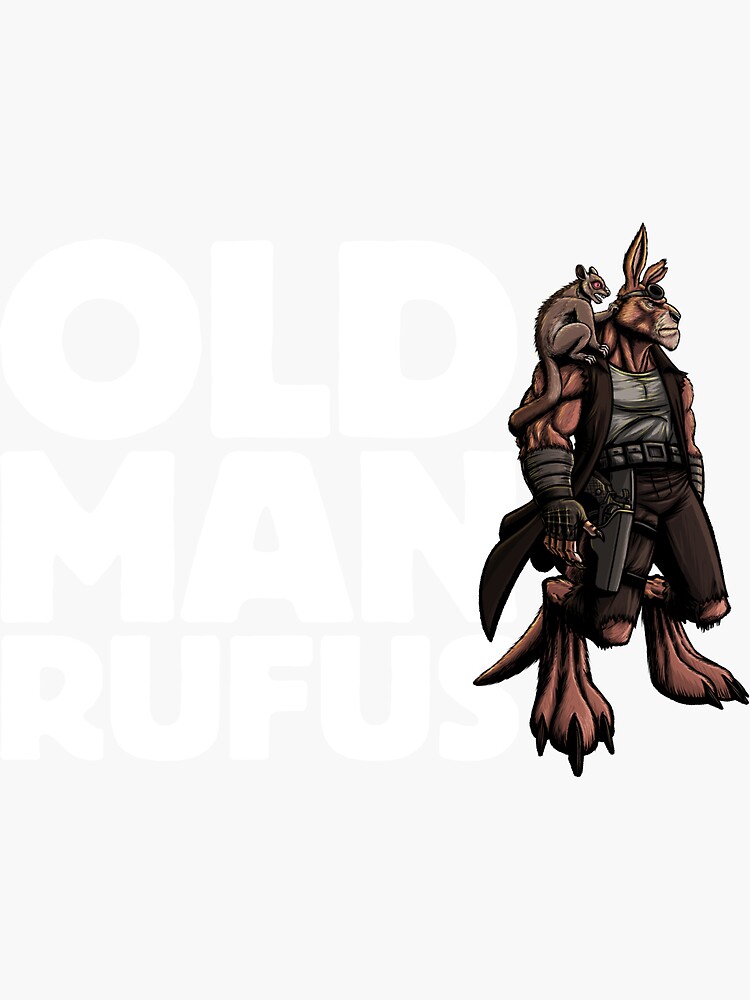 "OLD MAN RUFUS (logo design)" Sticker for Sale by killeroo | Redbubble