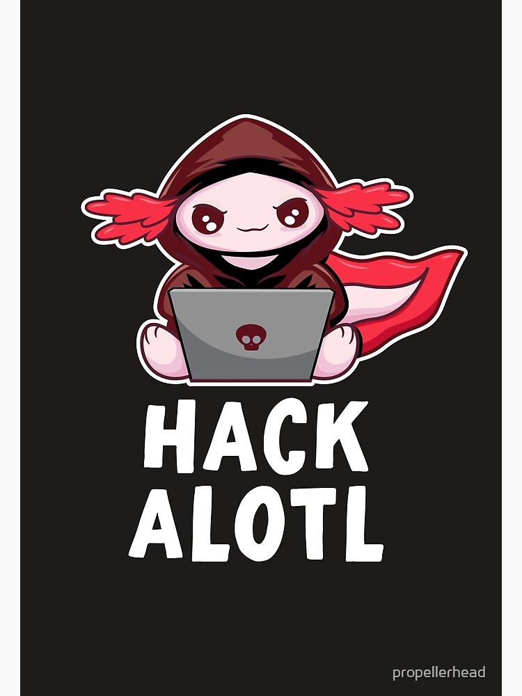 "Funny Hacker Axolotl Computer Coder Geek - Kawaii Salamander" Poster ...