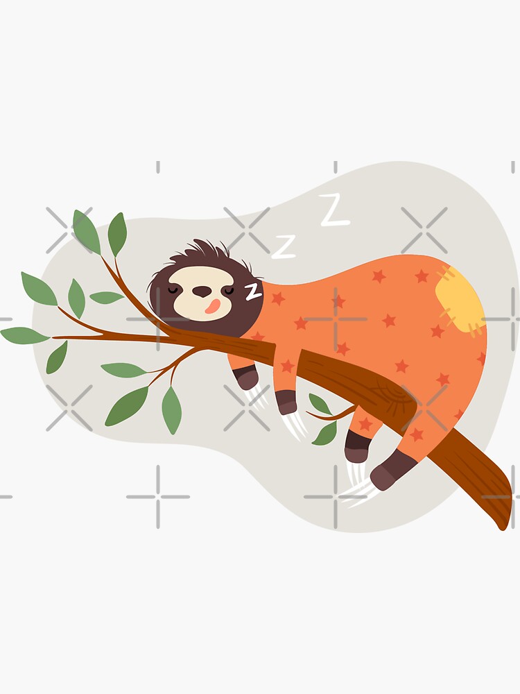"Sloth Nap Time" Sticker by TillyPOD | Redbubble