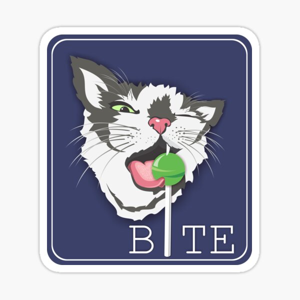 "Cat bite lollypop Cute Kitty" Sticker by KarminShop | Redbubble