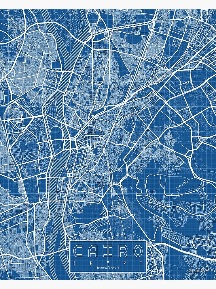 Lámina fotográfica «Mapa de la ciudad de El Cairo de Egipto - Plano» de deMAP | Redbubble