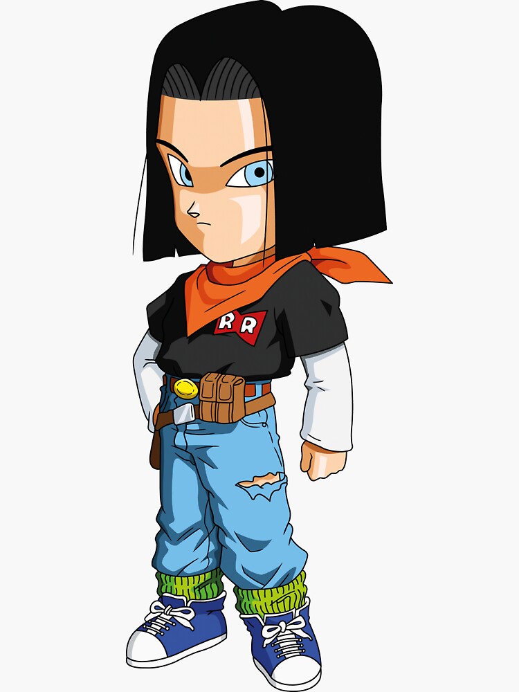 "Android 17 Chibi " Sticker for Sale by may2art | Redbubble